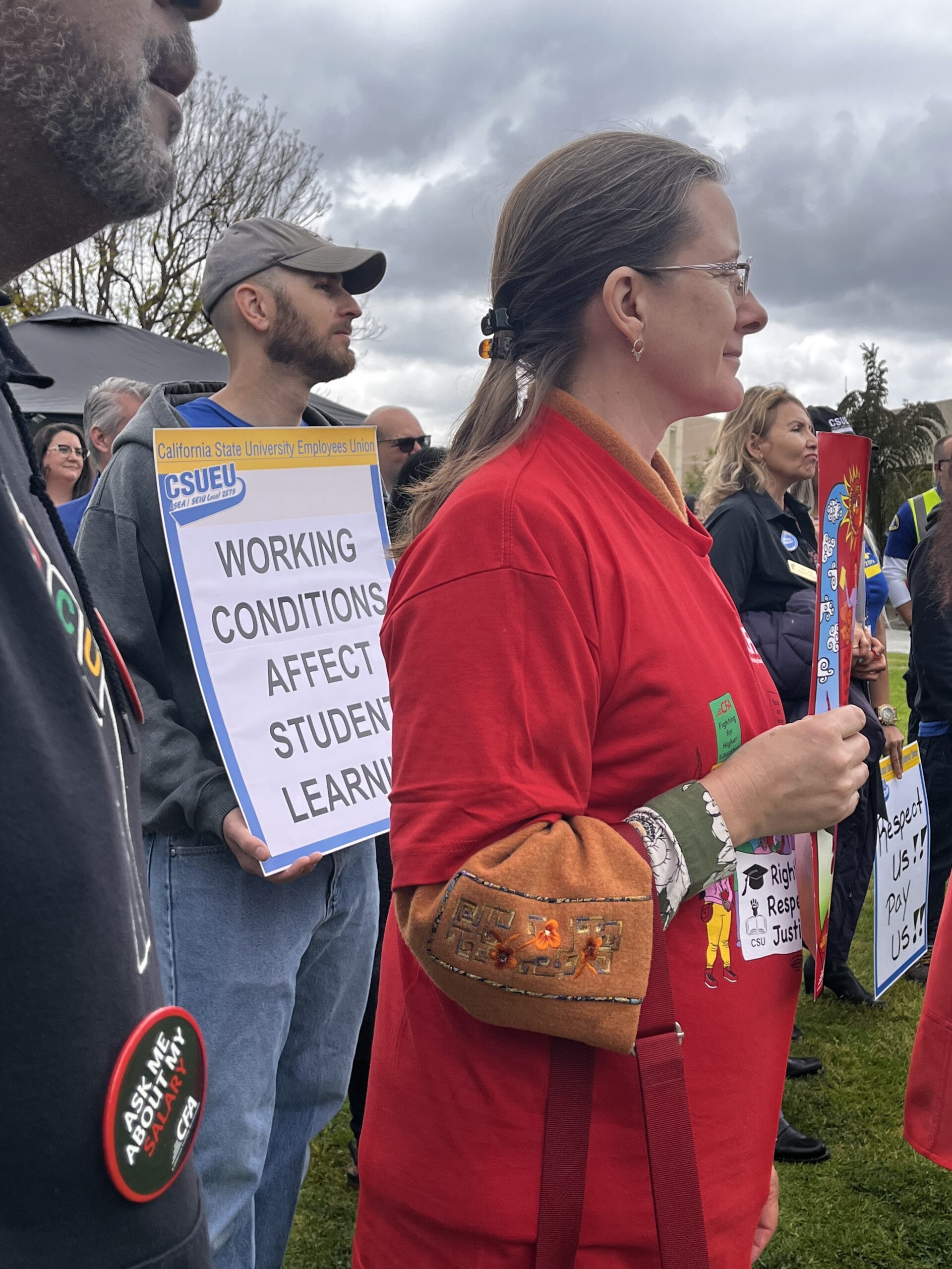 Union members hold ‘May Day’ protest in front of University Library ...